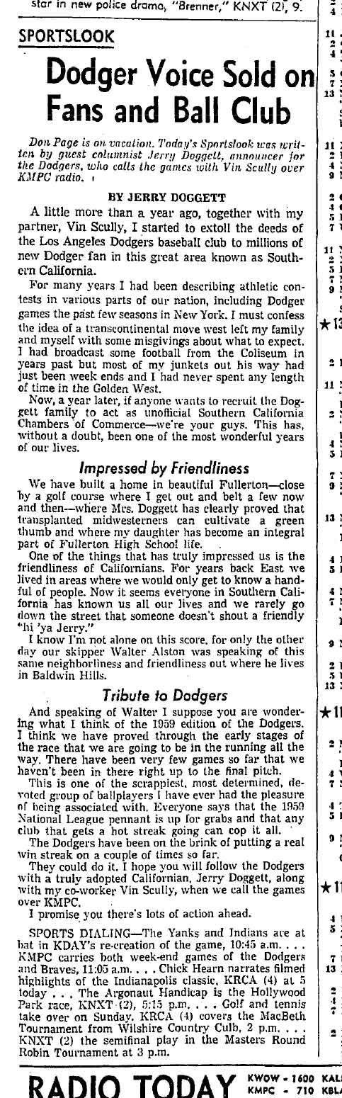 Jerry Doggett Calls the Plays