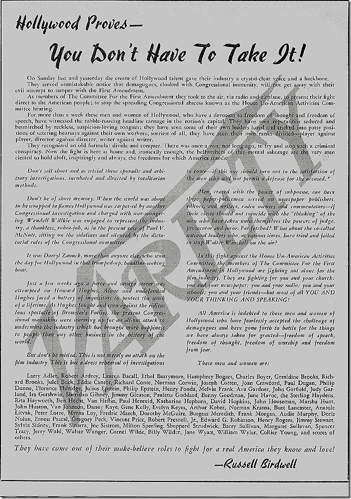 Mary Mallory / Hollywood Heights — Committee for the First Amendment ...