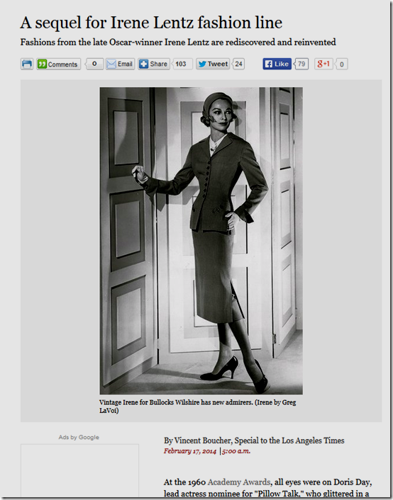 Irene Lentz From the Archives